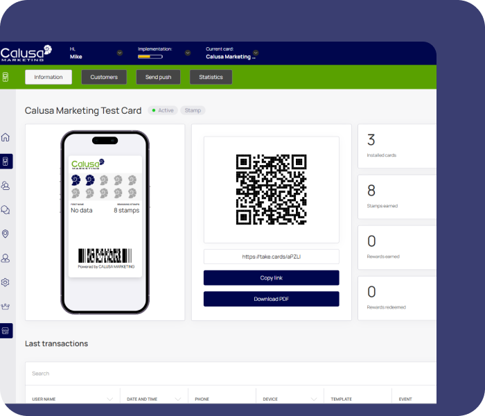 Digital Loyalty Card Product | Calusa Marketing